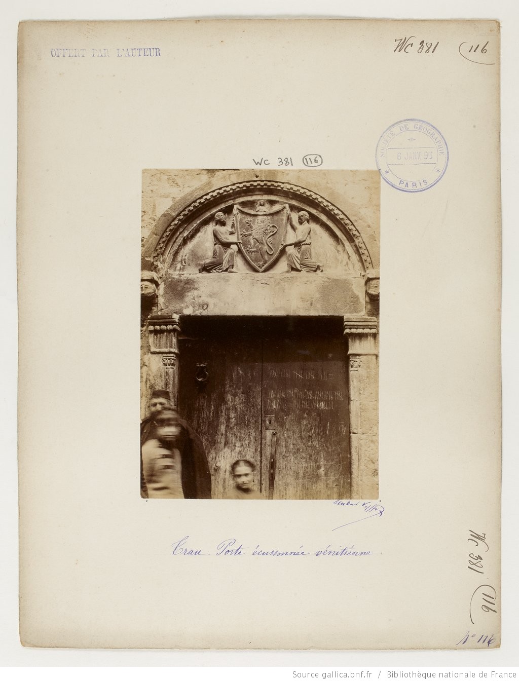Vaffier, Hubert, F. 116. Trau, porte écussonnée Vénitienne, 1892 ...